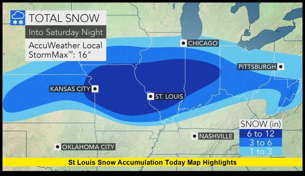 St Louis Snow Accumulation Today Map Highlights Current Winter ...